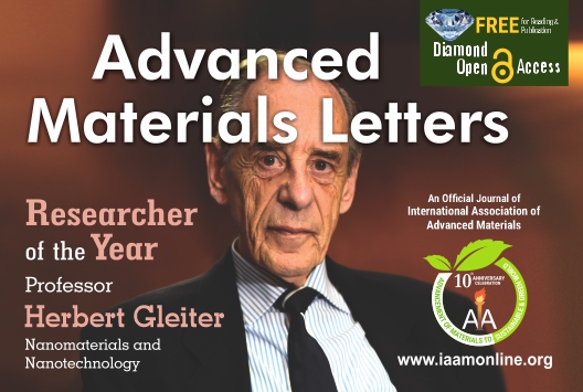 Advanced Materials Letters, June 2020 issue on Researcher of the year ...